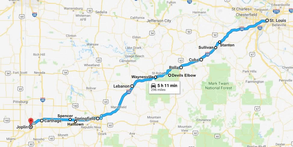 Route 66 road trip thru Missouri, with photos, map, hotel availability ...